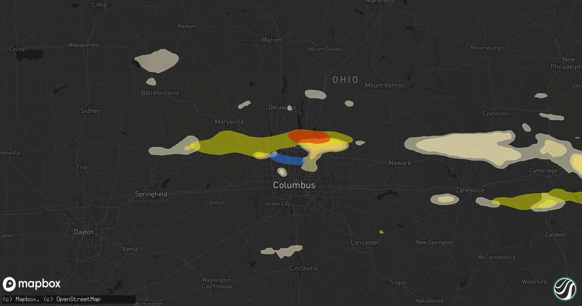 Hail Map in Columbus, OH on June 6, 2026 - HailTrace