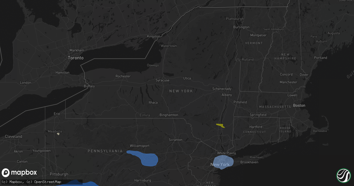 Hail Map in New York on June 6, 2026 - HailTrace