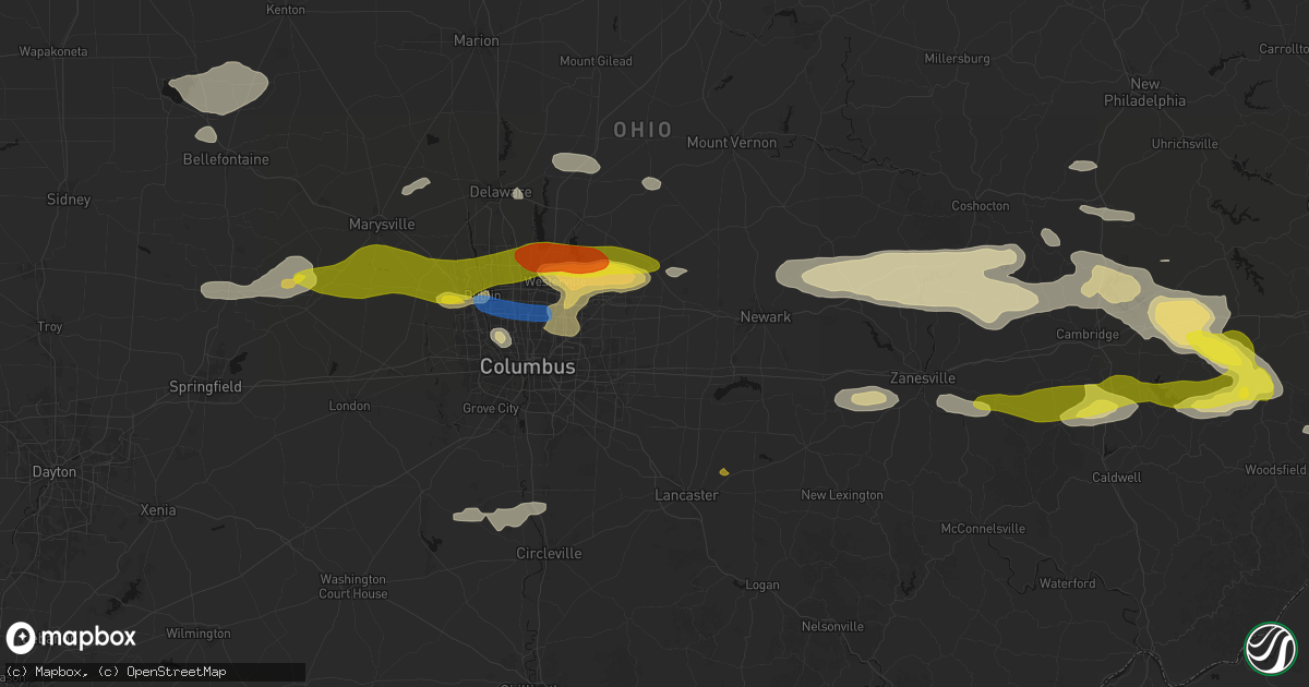 Hail Map in Pataskala, OH on June 6, 2026 - HailTrace