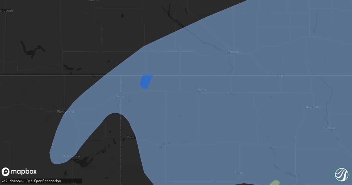 Hail Map in Ambrose, ND on June 7, 2026 - HailTrace