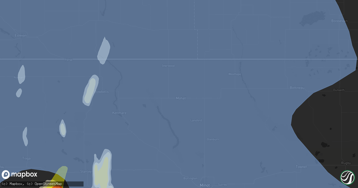 Hail Map in Mohall, ND on June 7, 2026 - HailTrace