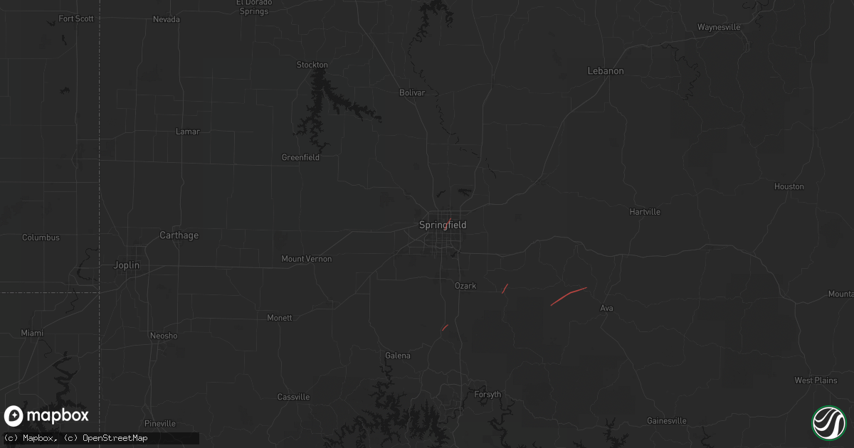 Hail Map in Springfield, MO on June 7, 2026 - HailTrace