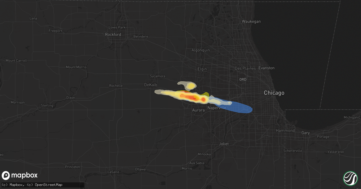Hail Map in Elburn, IL on June 8, 2025 - HailTrace