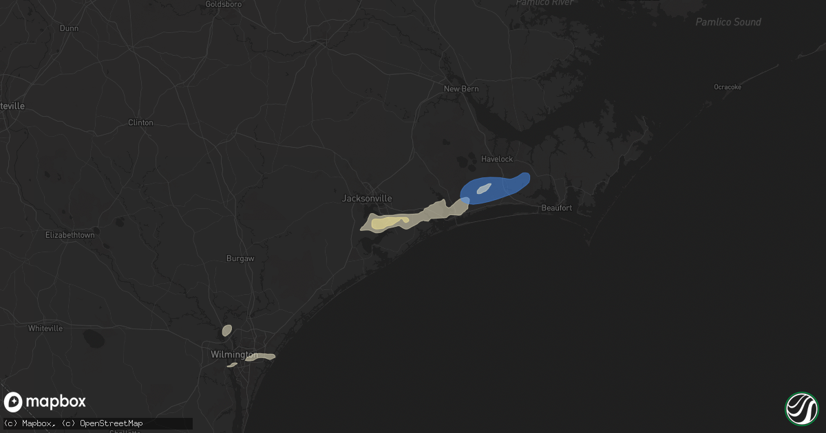 Hail Map in Hubert, NC on June 8, 2025 - HailTrace