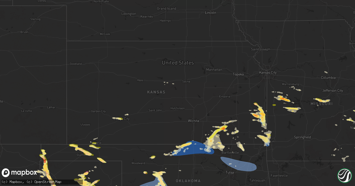 Hail Map in Kansas on June 8, 2025 - HailTrace