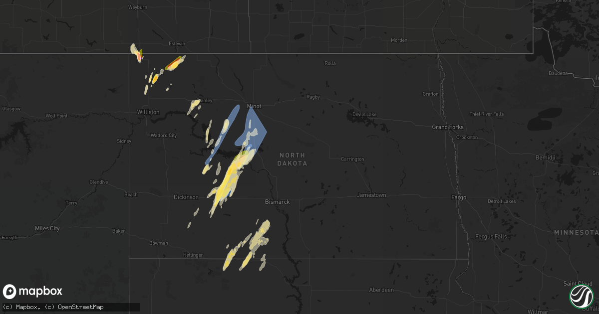 Hail Map in North Dakota on June 9, 2026 - HailTrace