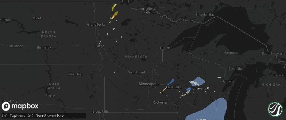Hail Map in Minnesota on June 10, 2026 - HailTrace