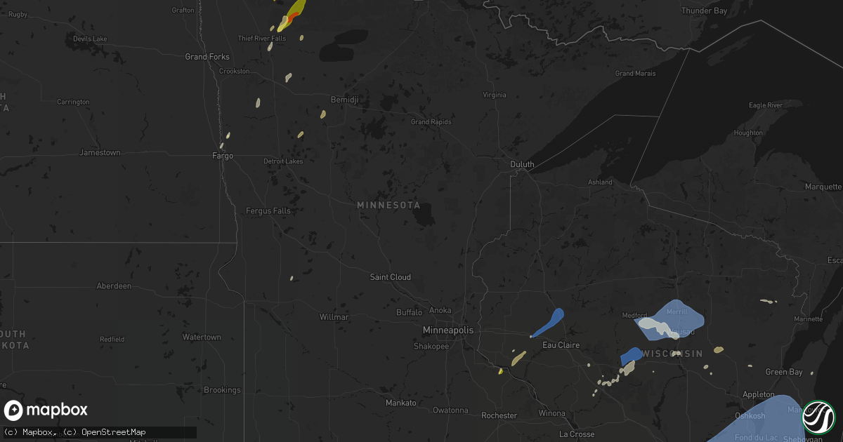 Hail Map in Minnesota on June 10, 2026 - HailTrace