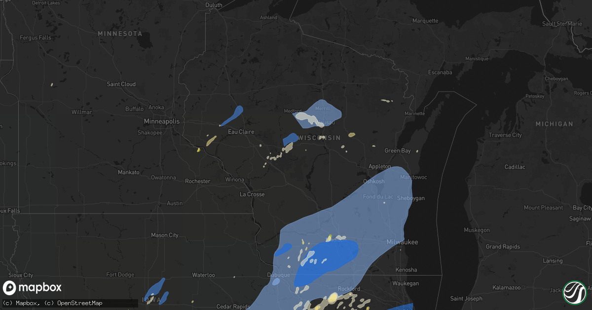 Hail Map in Wisconsin on June 10, 2026 - HailTrace