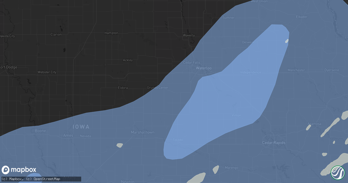 Hail Map in Reinbeck, IA on June 11, 2026 - HailTrace