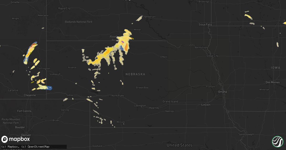 Hail Map in Nebraska on June 12, 2025 - HailTrace