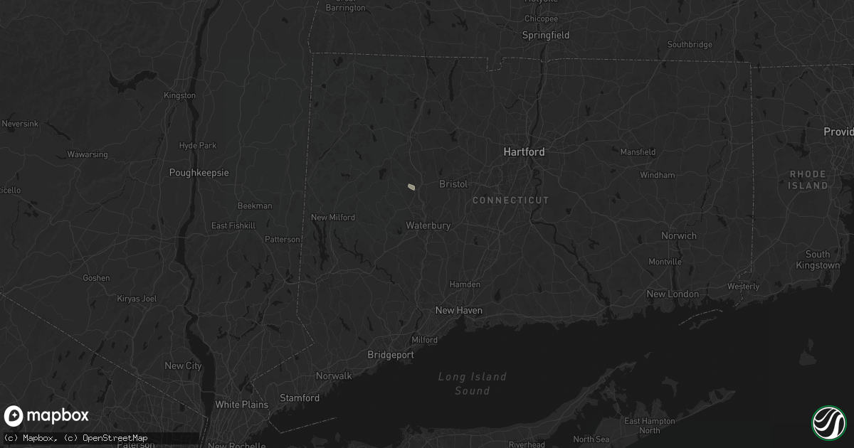 Hail Map in Waterbury, CT on June 12, 2026 - HailTrace