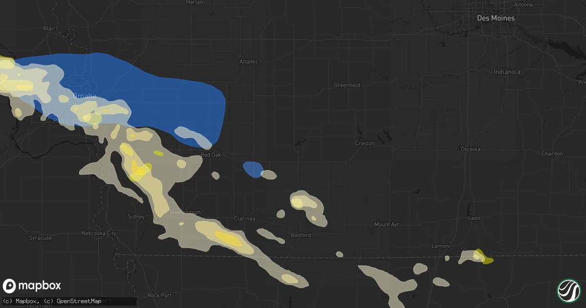 Hail Map in Corning, IA on June 13, 2026 - HailTrace