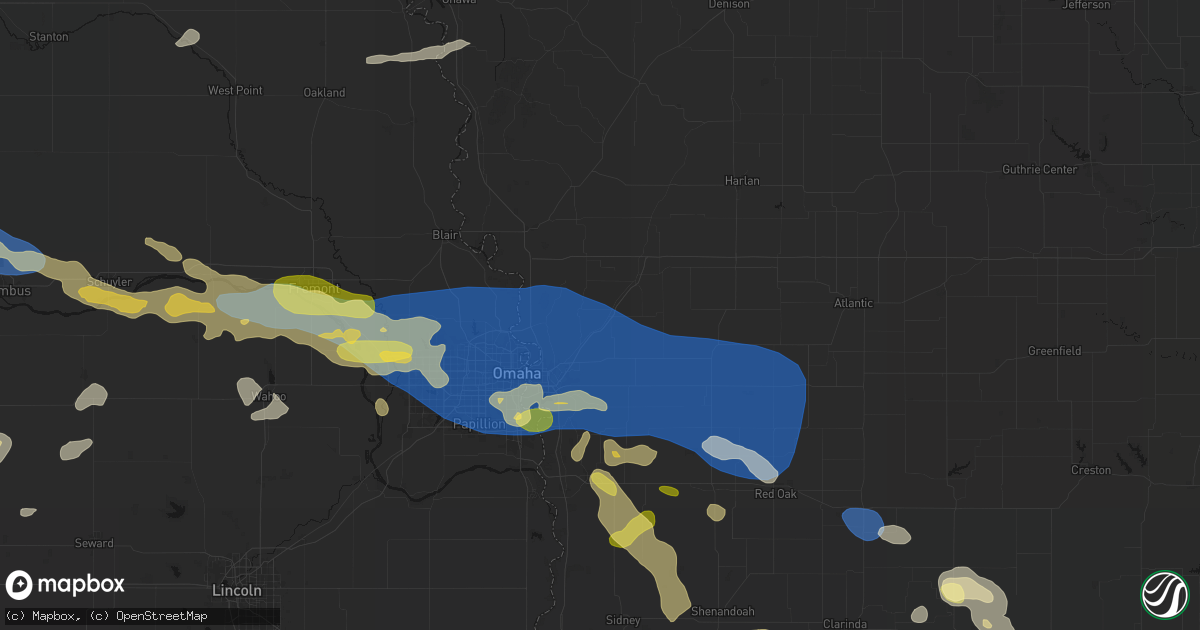 Hail Map in Underwood, IA on June 13, 2026 - HailTrace