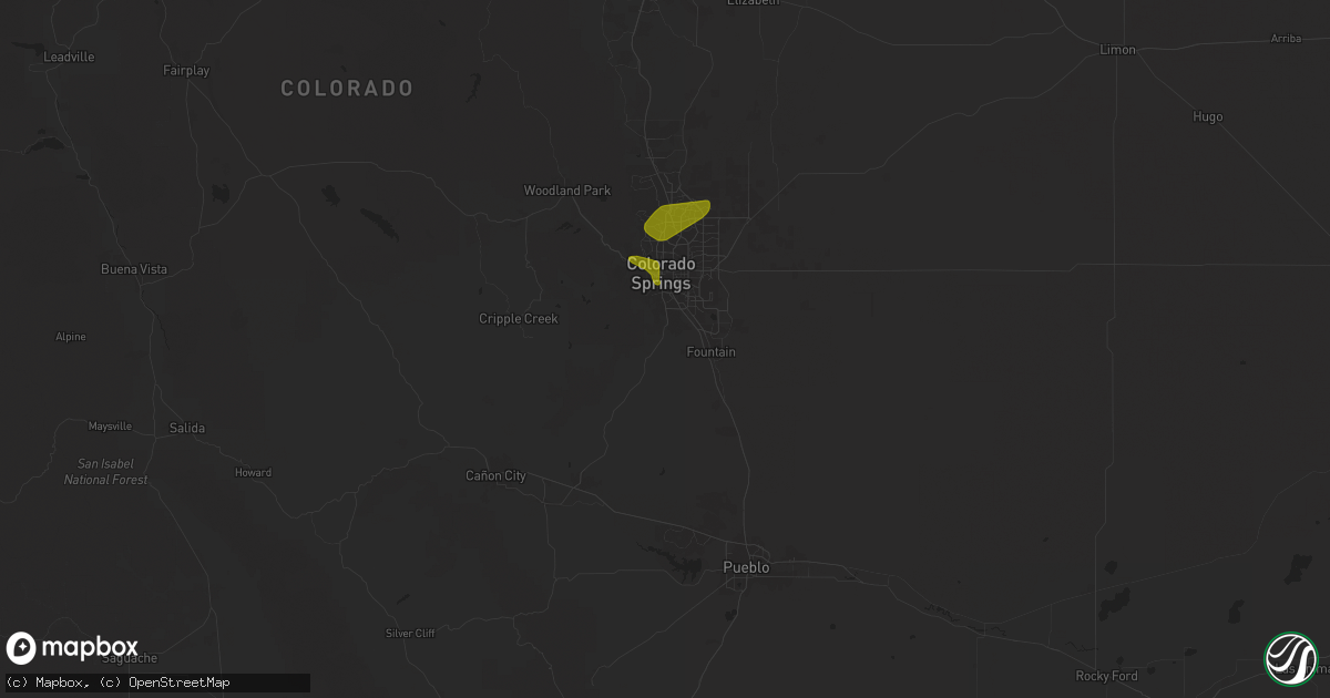 Hail Map in Colorado Springs, CO on June 14, 2025 - HailTrace