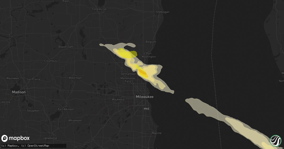 Hail Map in Mequon, WI on June 15, 2016 - HailTrace