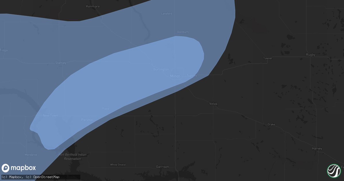 Hail Map in Minot, ND on June 15, 2024 - HailTrace