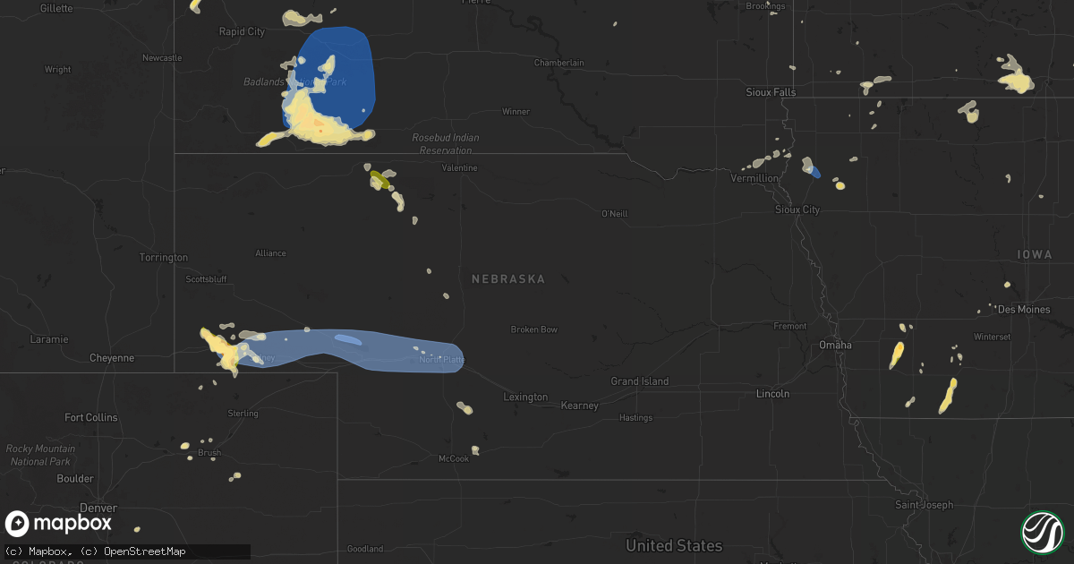 Hail Map in Nebraska on June 15, 2025 - HailTrace