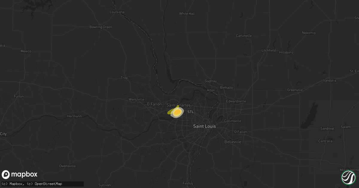 Hail Map in Saint Charles, MO on June 16, 2013 - HailTrace