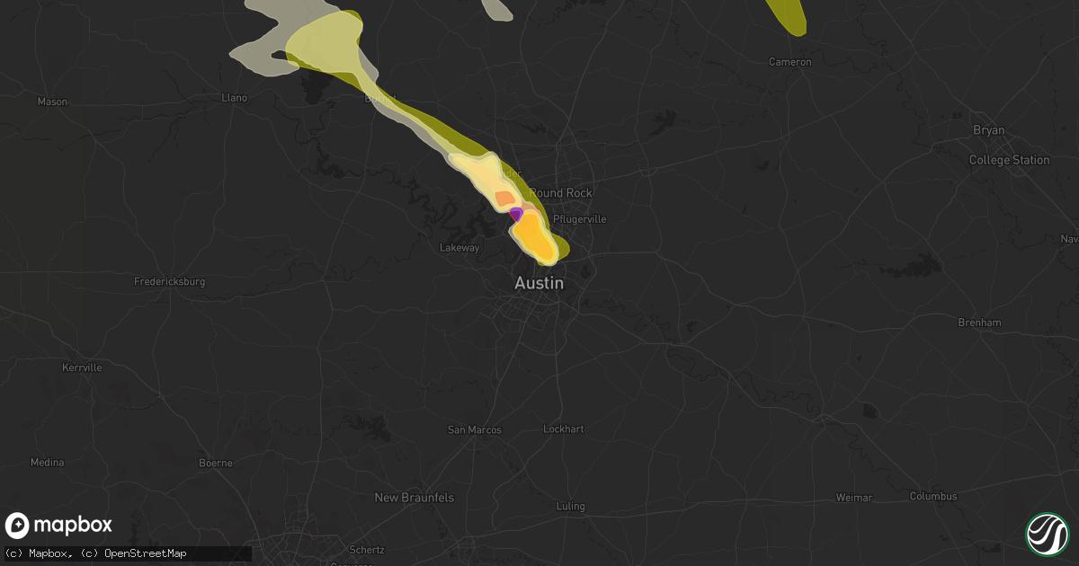 Hail Map in Austin, TX on June 16, 2023 - HailTrace