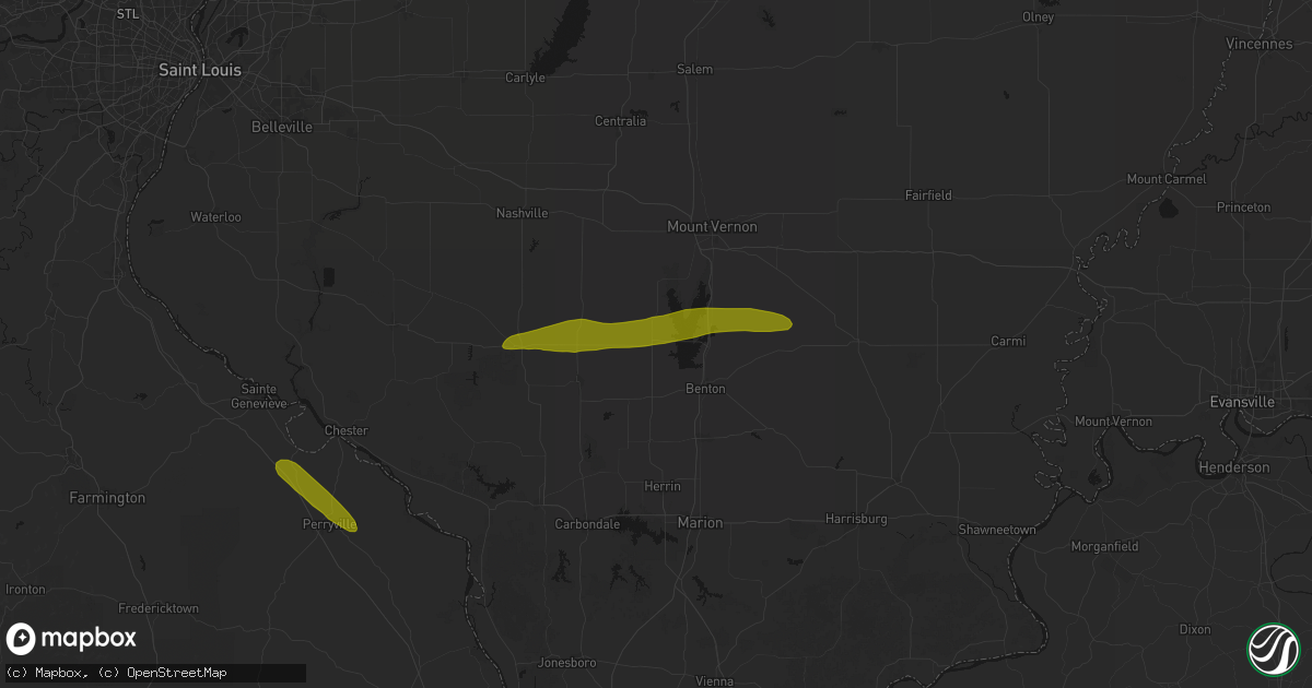 Hail Map in Sesser, IL on June 16, 2026 - HailTrace