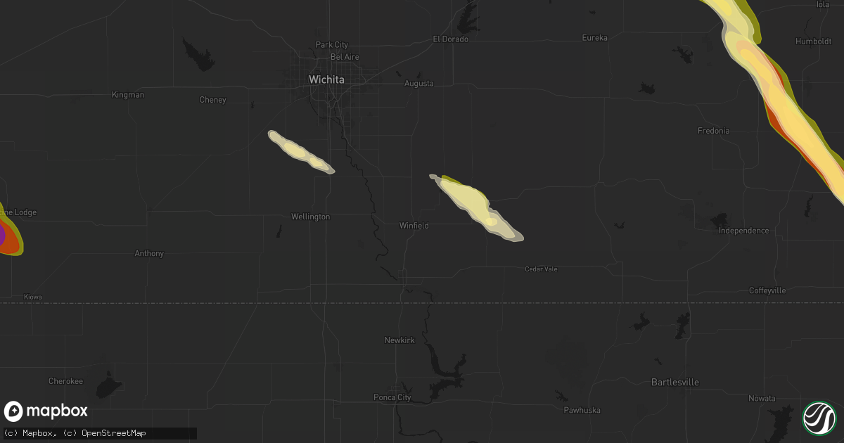 Hail Map in Winfield, KS on June 16, 2026 - HailTrace