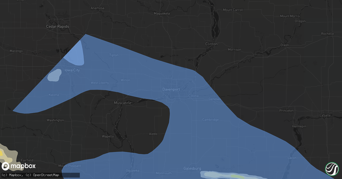Hail Map in Davenport, IA on June 17, 2026 - HailTrace