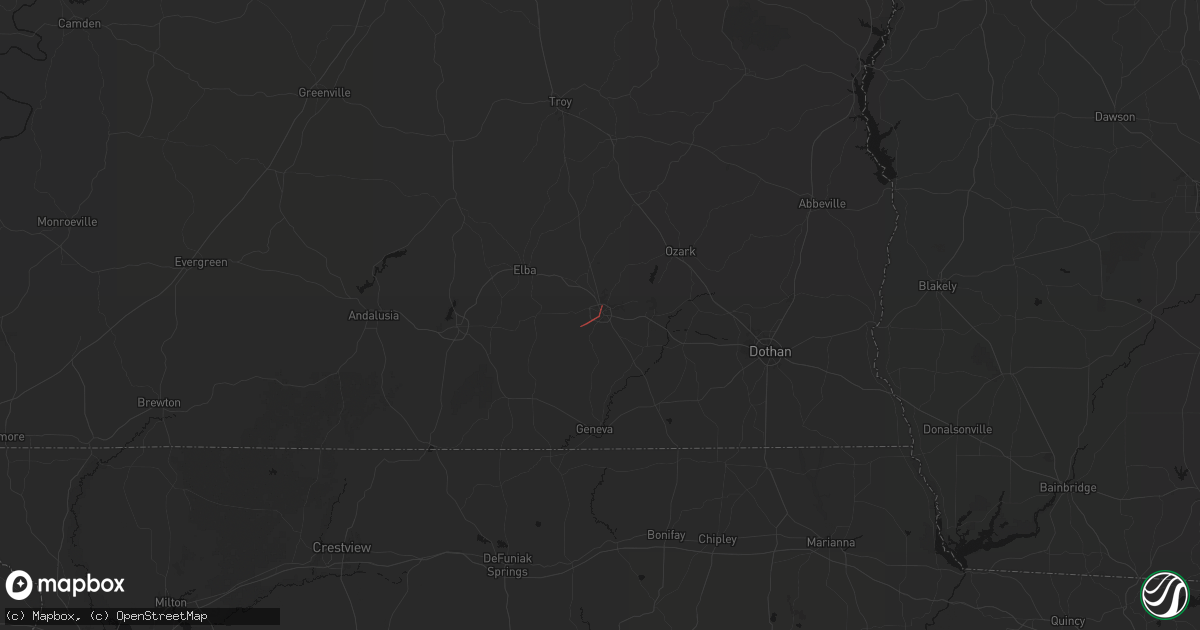 Hail Map in Enterprise, AL on June 17, 2026 - HailTrace