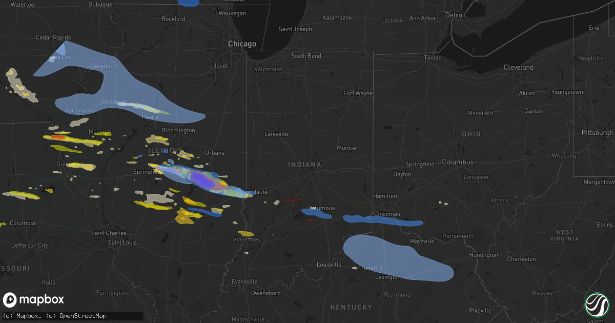 Hail Map in Indiana on June 17, 2026 - HailTrace