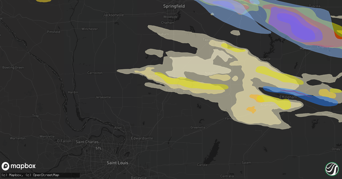 Hail Map in Litchfield, IL on June 17, 2026 - HailTrace