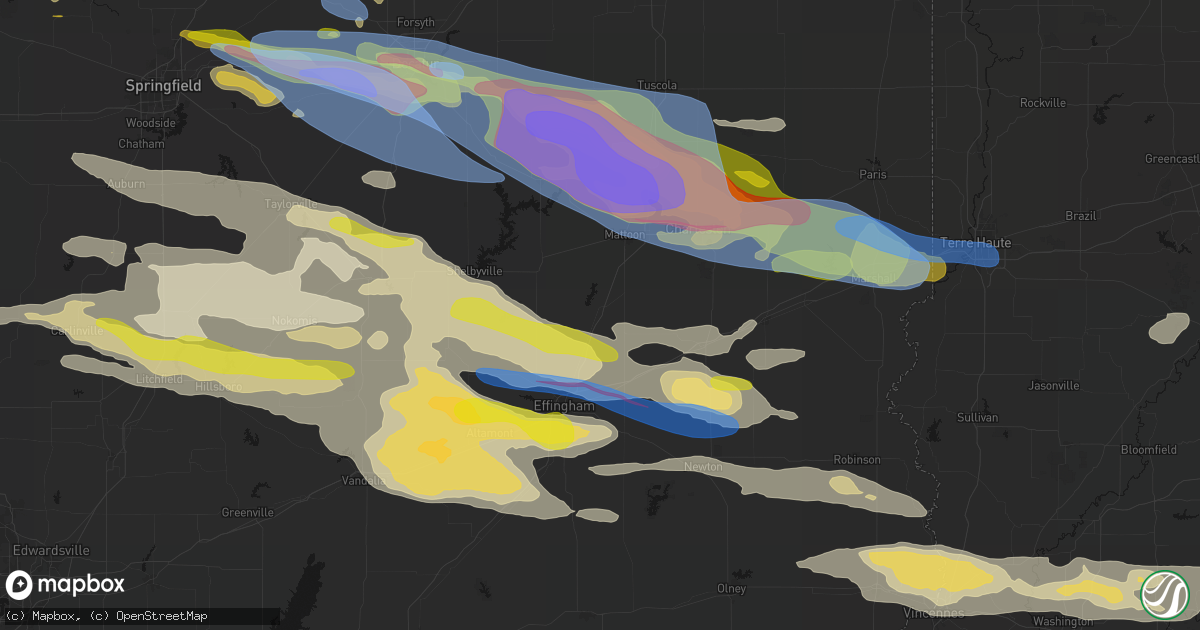 Hail Map in Neoga, IL on June 17, 2026 - HailTrace