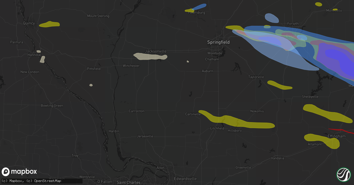 Hail Map in Palmyra, IL on June 17, 2026 - HailTrace