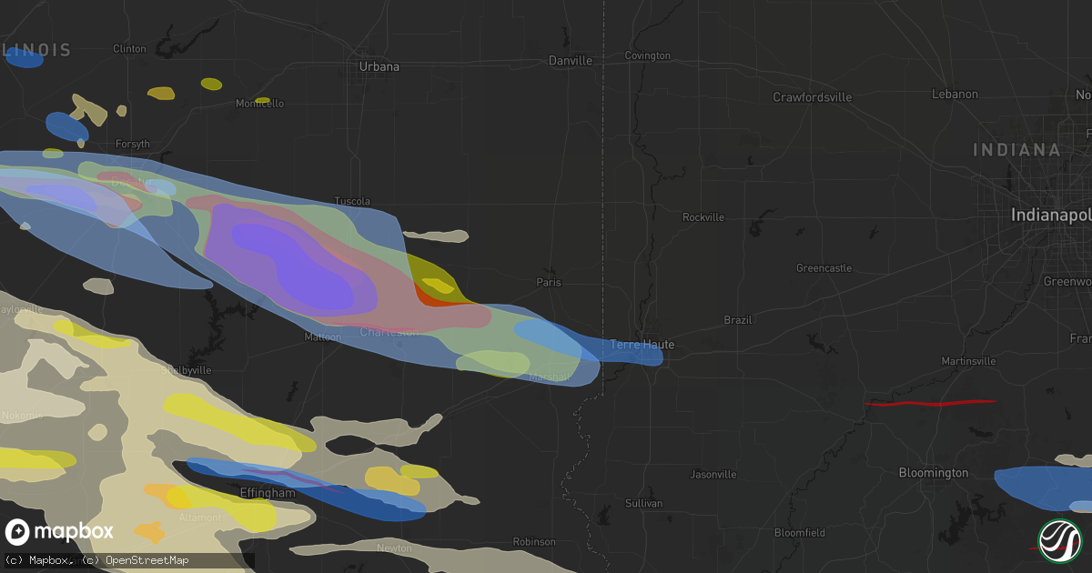 Hail Map in Paris, IL on June 17, 2026 - HailTrace
