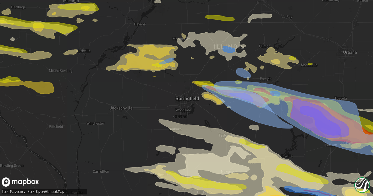 Hail Map in Springfield, IL on June 17, 2026 - HailTrace