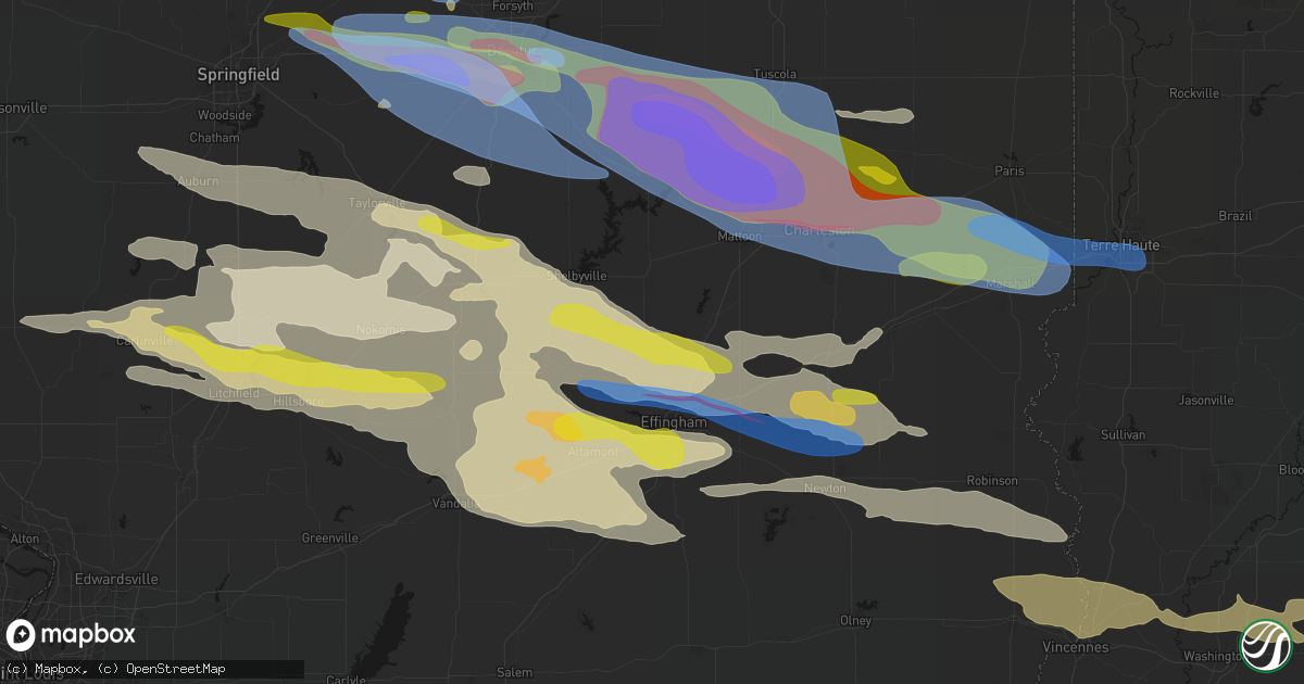 Hail Map in Stewardson, IL on June 17, 2026 - HailTrace