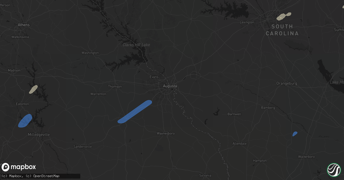 Hail Map in Augusta, GA on June 18, 2026 - HailTrace