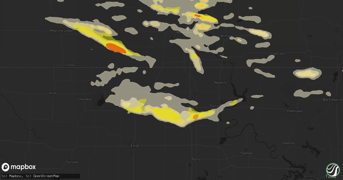 Hail Map in Deer Creek, OK on June 18, 2026 - HailTrace
