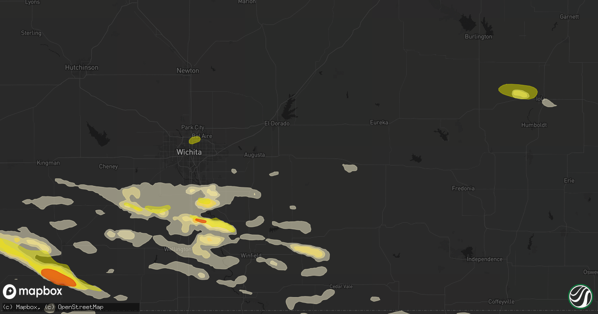 Hail Map in Leon, KS on June 18, 2026 - HailTrace