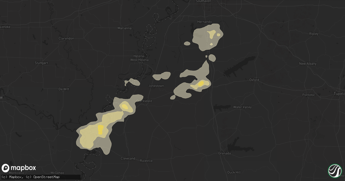 Hail Map in Marks, MS on June 19, 2025 - HailTrace