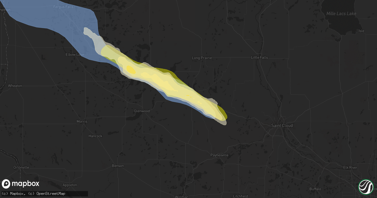 Hail Map in Sauk Centre, MN on June 19, 2025 - HailTrace