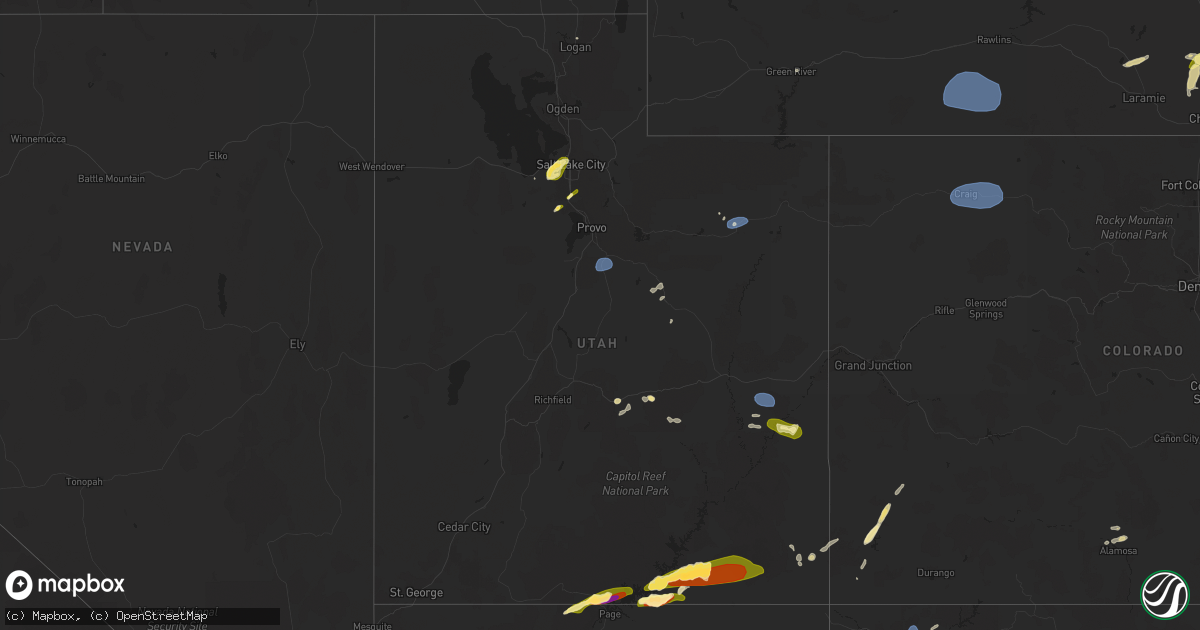 Hail Map in Utah on June 21, 2024 - HailTrace