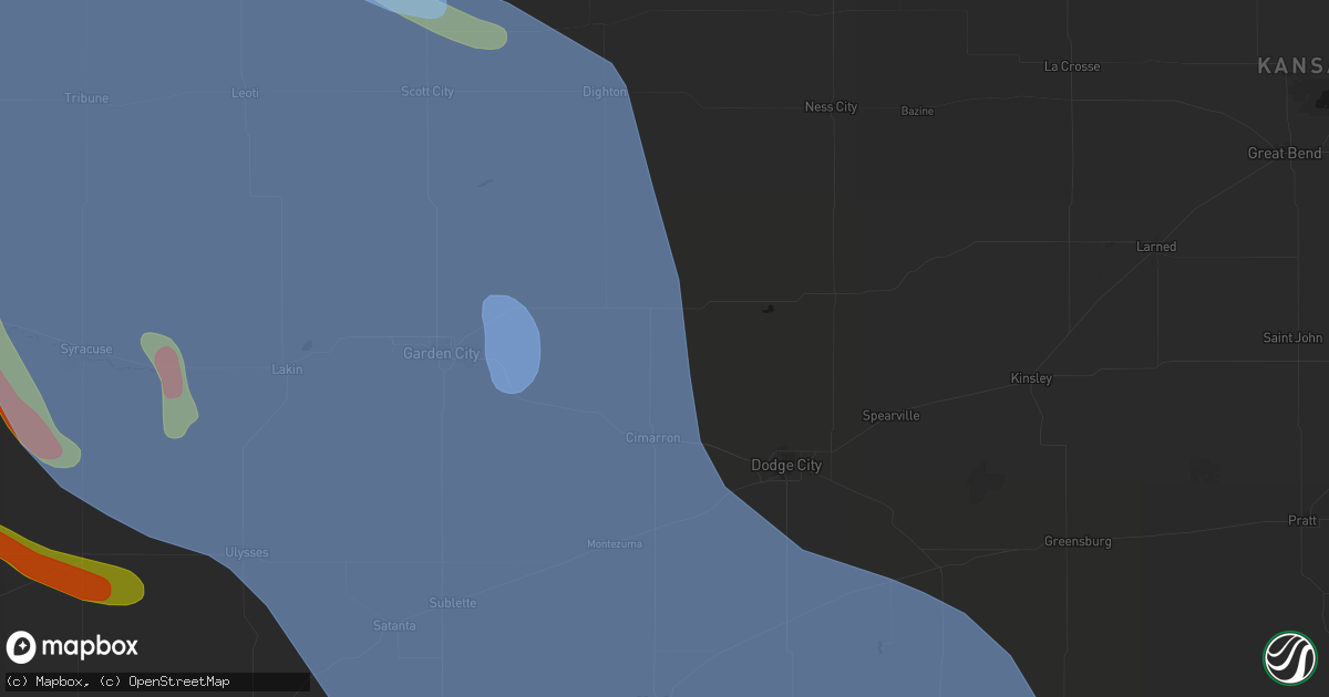 Hail Map in Cimarron, KS on June 21, 2026 - HailTrace