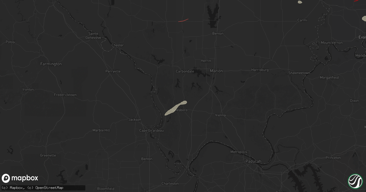 Hail Map in Cobden, IL on June 21, 2026 - HailTrace