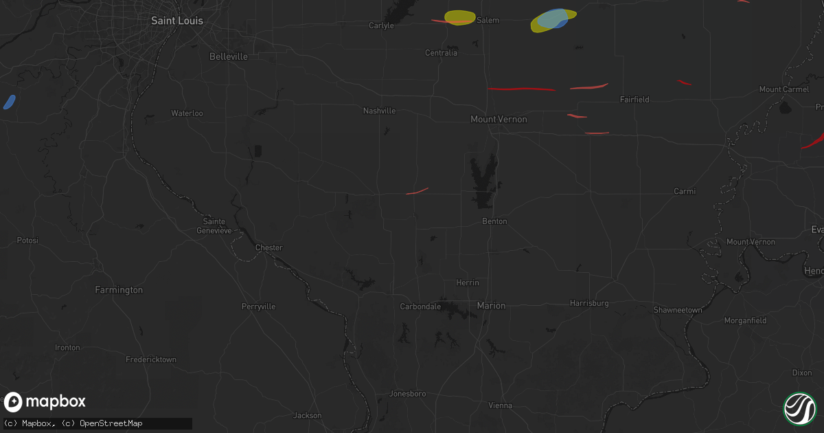 Hail Map in Du Quoin, IL on June 21, 2026 - HailTrace