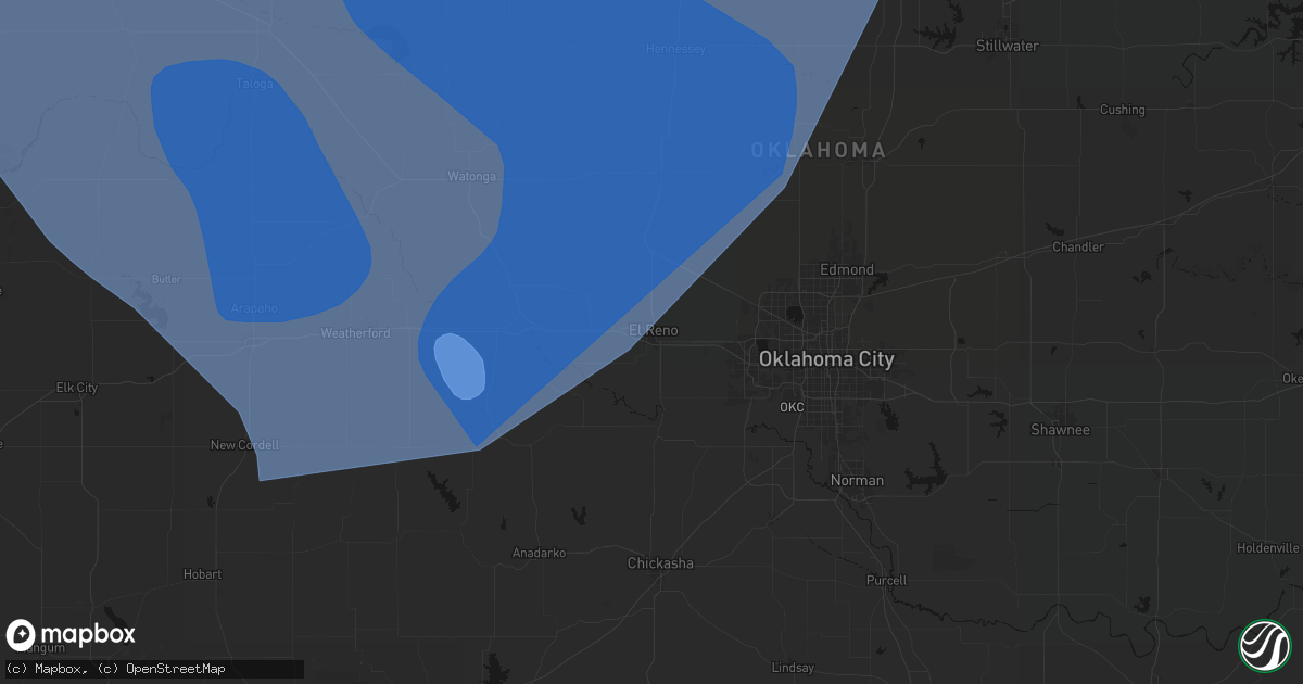 Hail Map in El Reno, OK on June 21, 2026 - HailTrace