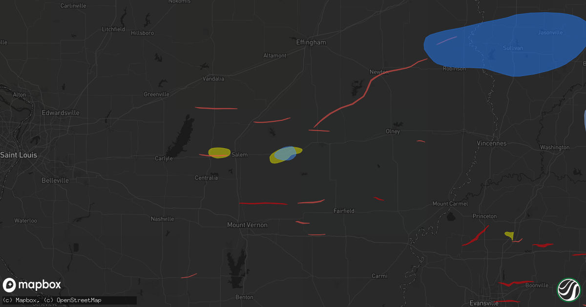 Hail Map in Xenia, IL on June 21, 2026 - HailTrace