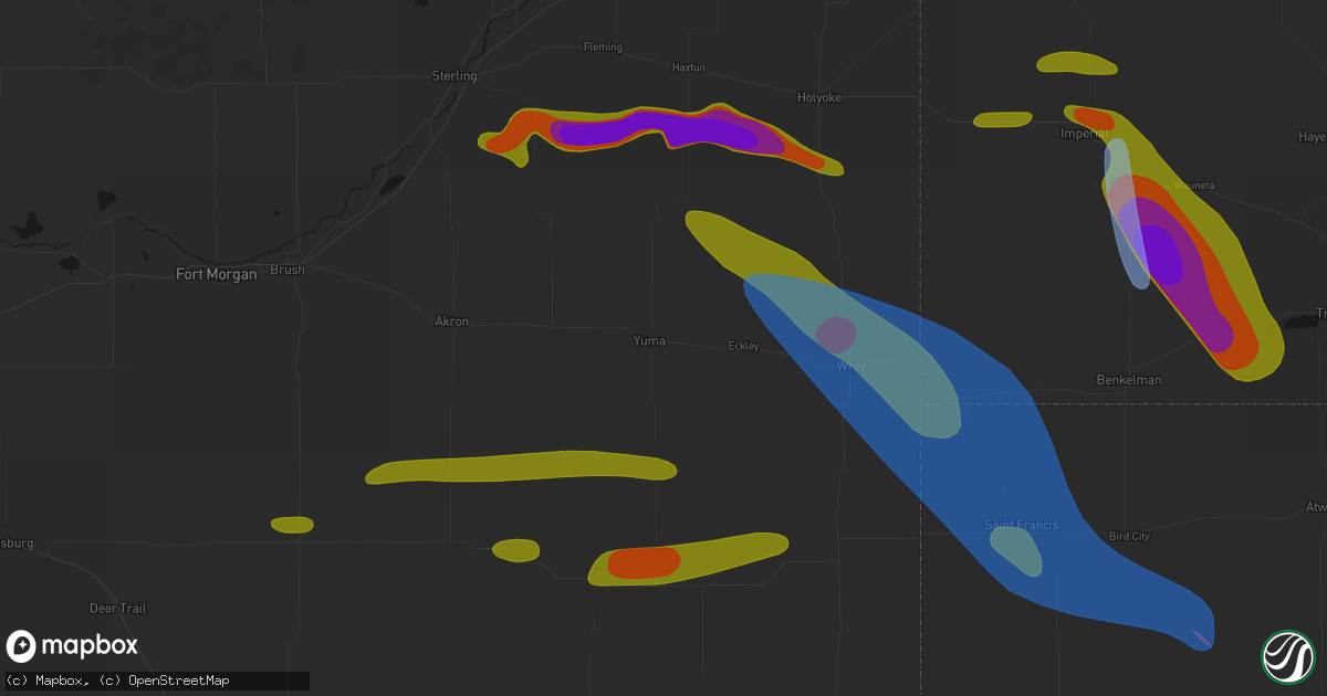 Hail Map in Yuma, CO on June 21, 2026 - HailTrace