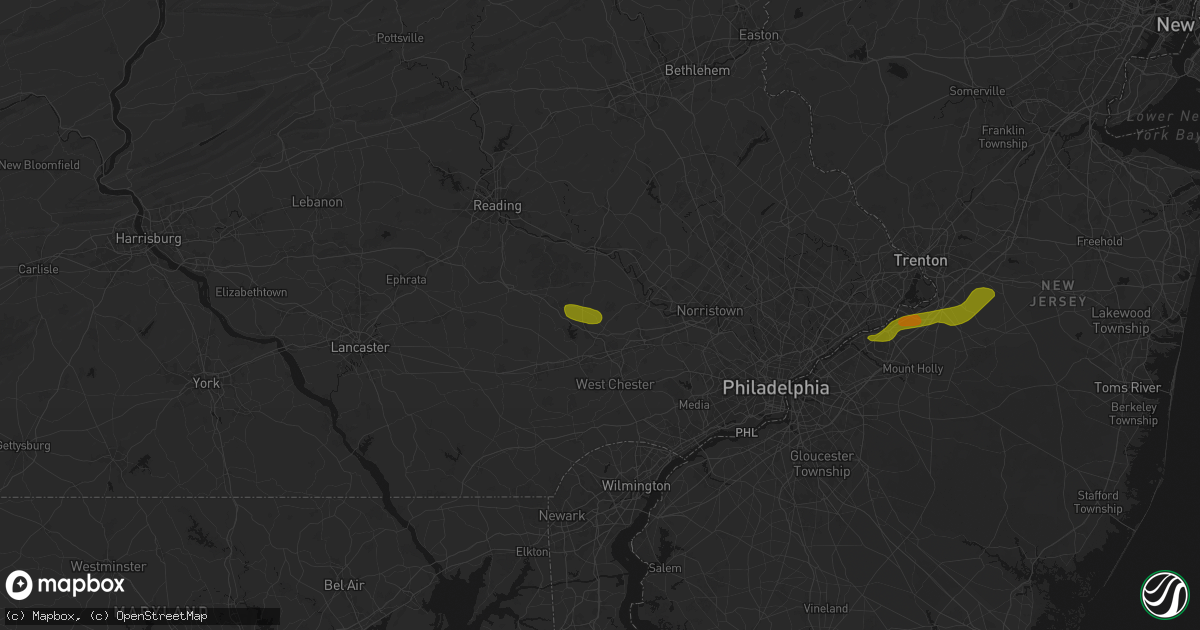 Hail Map in Chester Springs, PA on June 22, 2026 - HailTrace