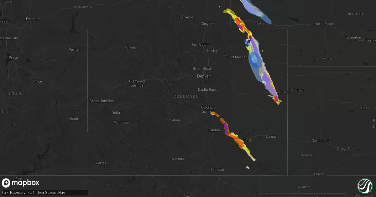 Hail Map in Colorado on June 22, 2026 - HailTrace