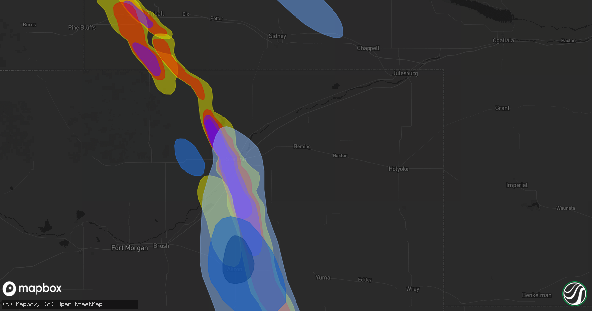 Hail Map in Fleming, CO on June 22, 2026 - HailTrace